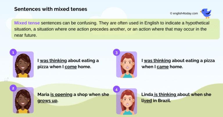 Mixed verb tenses in a sentence. - English4Today